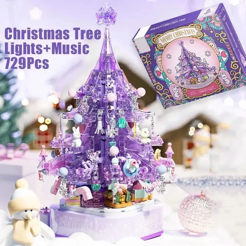 729PCS-Purple-Crystal-Christmas-Tree-Music-Box-Building-Blocks-Kits ...