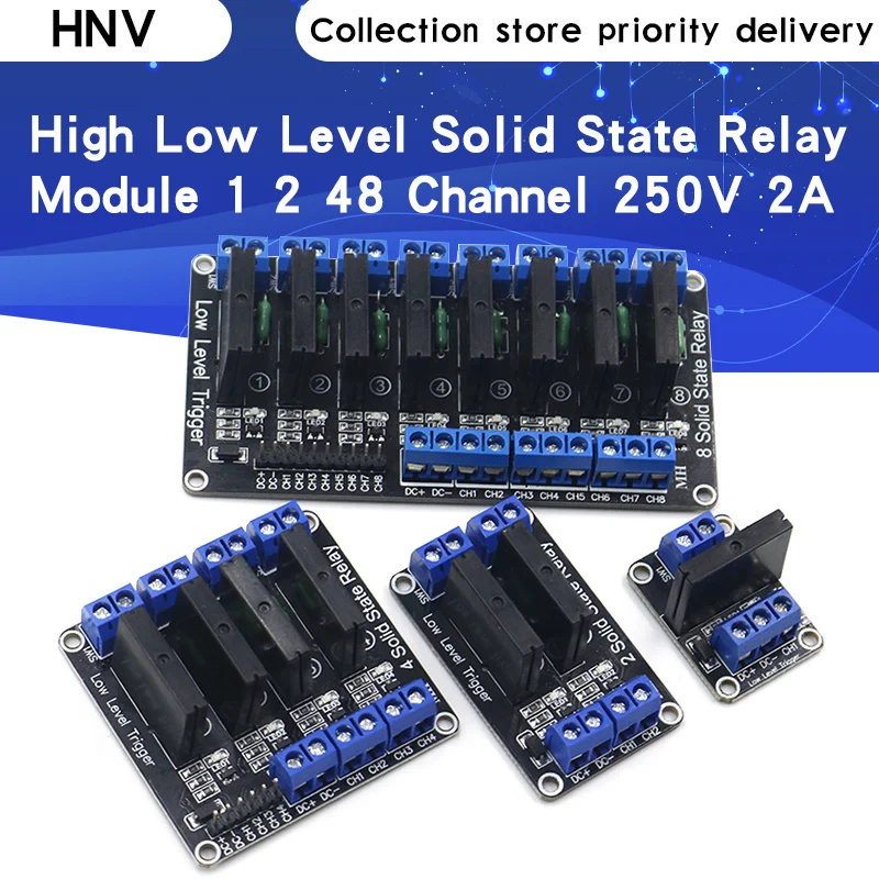 1 2 4 8 Channel 5V DC Relay Module Solid State High Level SSR AVR DSP ...