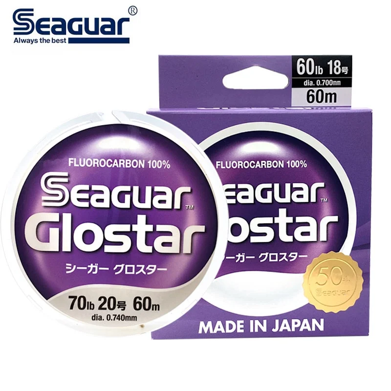 SEAGUAR línea de pesca de fluorocarbono, SEAGUAR GLOSTAR Original 100%, 4LB 70LB 60/70M, cable ...