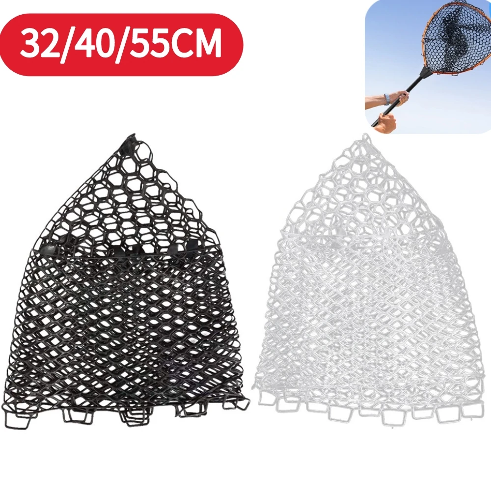Replacement-Collapsible-Fishing-Net-Wear-resistant-Rubber-Mesh-Fish ...