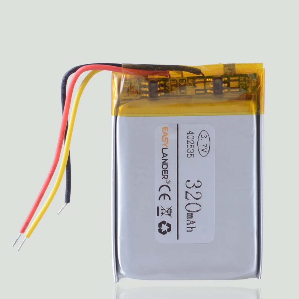 3-Wire-402535-3-7V-350mAh-422436-Lithium-Polymer-Rechargeable-Lipo-Li ...