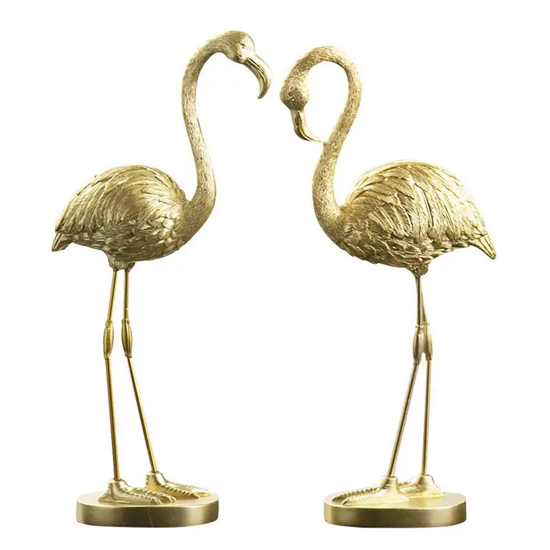 NordicStyle Luxury Golden Flamingo Figurine Home Resin Decoration ...