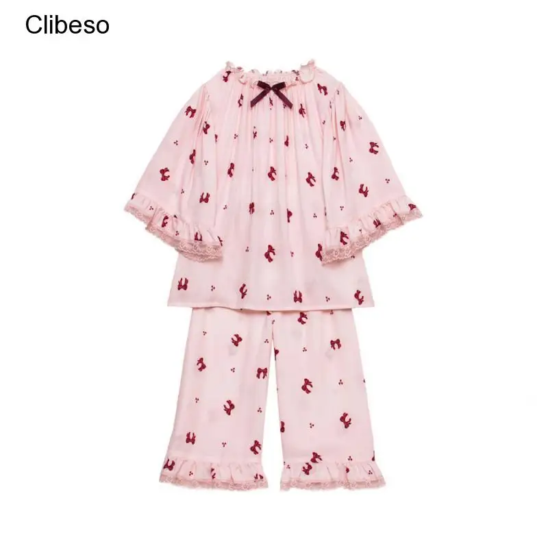 2024-Summer-Pajamas-Set-for-Girls-Children-Princess-Printed-Night ...