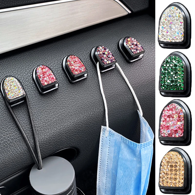 Car Rhinestone Crystal Hooks Car Hanging Bag Holder Home Wall Ornaments ...