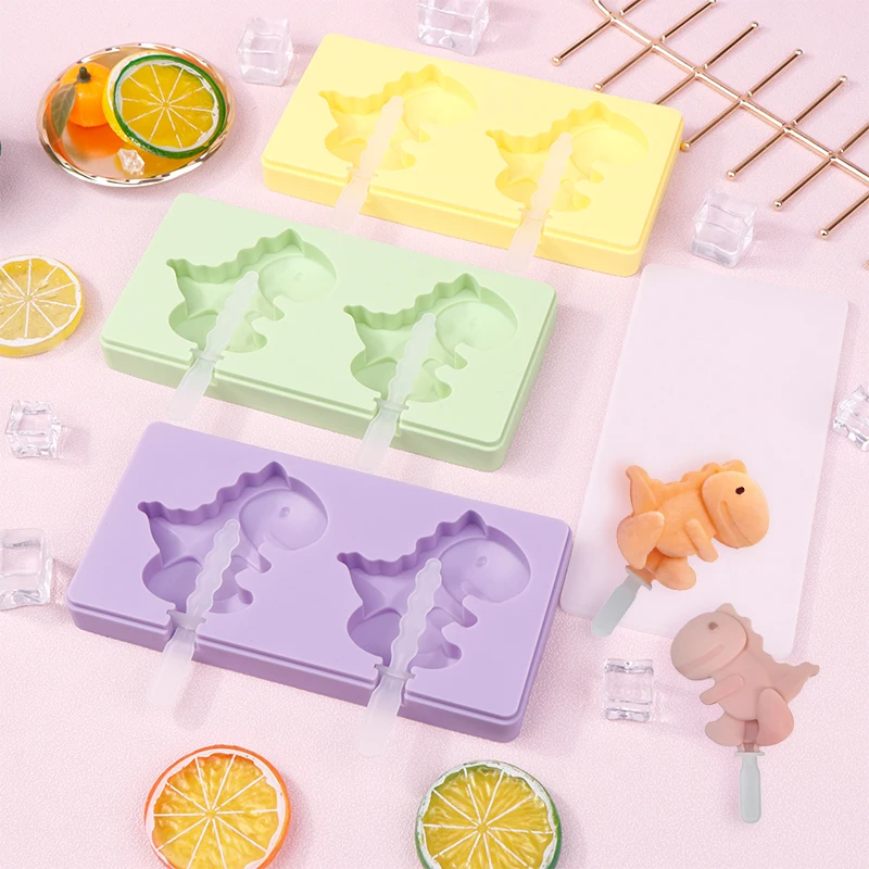 Silicone-Ice-Cream-Mold-With-Lid-And-Sticks-DIY-Popsicle-Mould-Artifact ...