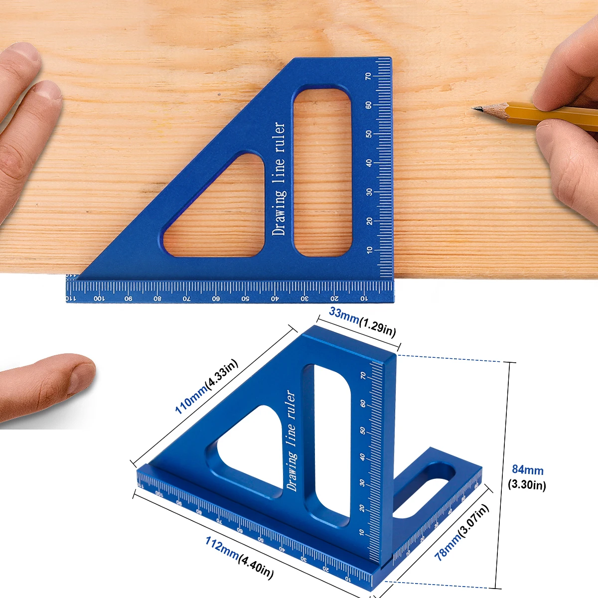 Woodworking-Square-Protractor-Aluminum-Alloy-Miter-Triangle-Ruler-High ...