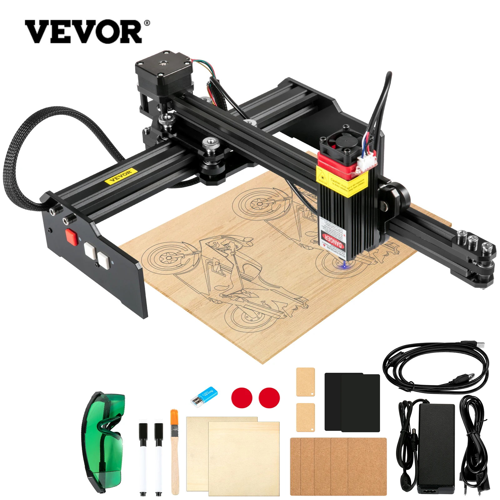 Vevor Portable Laser Engraver 19x17/27x44cm Desktop Diy Engraving ...
