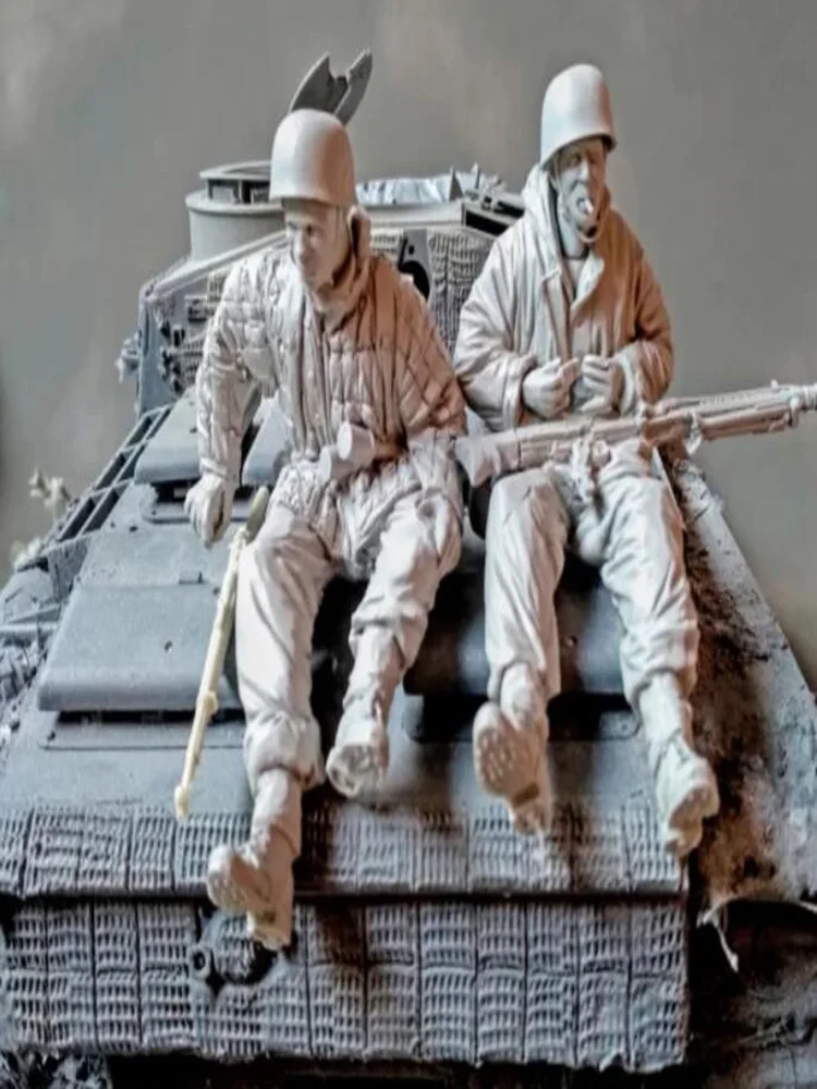 Unassambled-1-16-modern-Riders-and-Crew-2-figurers-soldier-figure-Resin ...