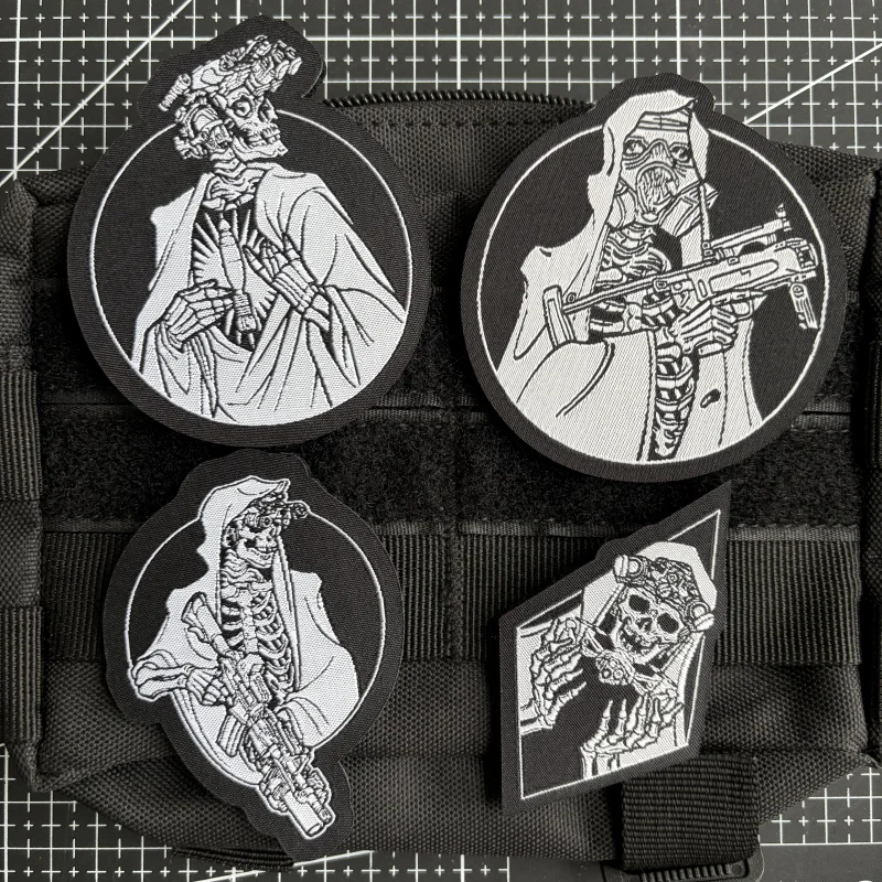 Reaper Skull Morale Badge Embroidery Tactical Patch Skeleton Soldier ...