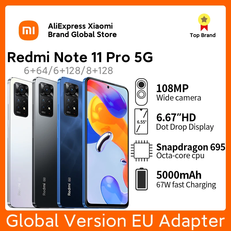 Xiaomi-Celular-Redmi-Note-11-Pro-5G-64GB-128GB-Snapdragon-695-108MP ...