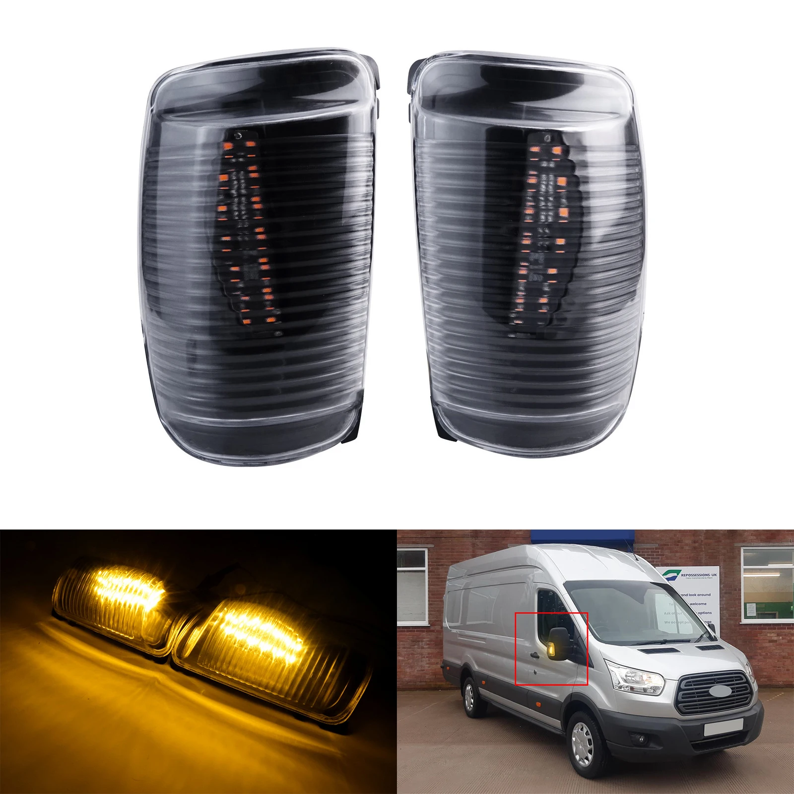 For-13-Ford-Transit-MK8-Door-Wing-Mirror-LED-Indicator-Signal-Light ...