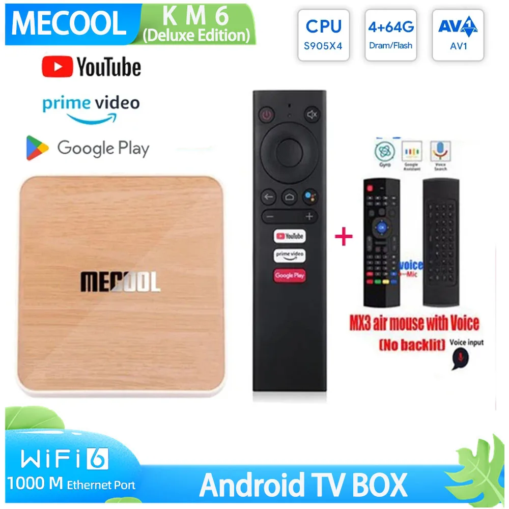 Mecool-KM6-ATV-Android-10-TV-Box-Amlogic-S905X4-AndroidTV-10-0-Google ...