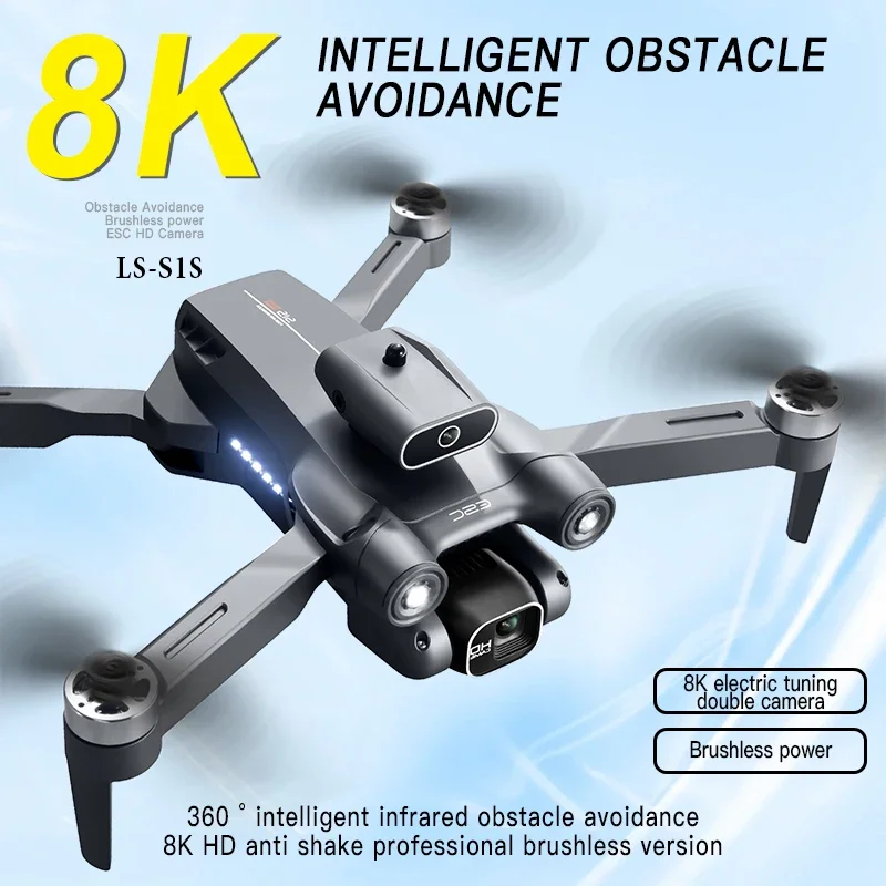 New-S1S-Drone-8K-Profesional-HD-Camera-Brushless-Obstacle-Avoidance-Aerial-Optical-Foldable ...