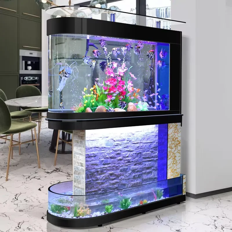 Water Curtain Wall Bullet Fish Tank Artificial Clear Custom Aquarium ...