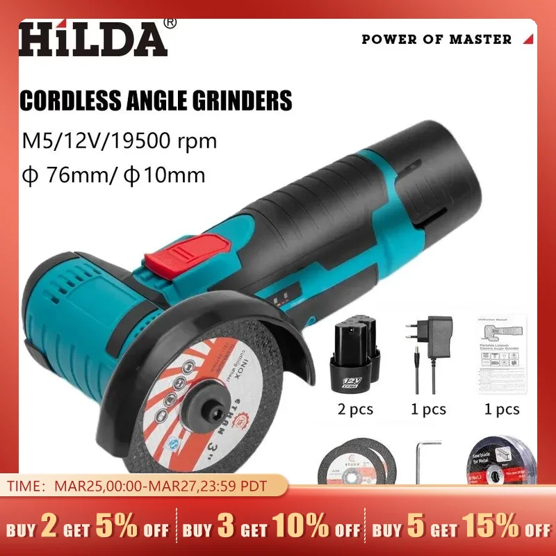 HiLDA-12V-3-Inch-Lithium-Electric-Angle-Grinder-Mini-Small-Household ...