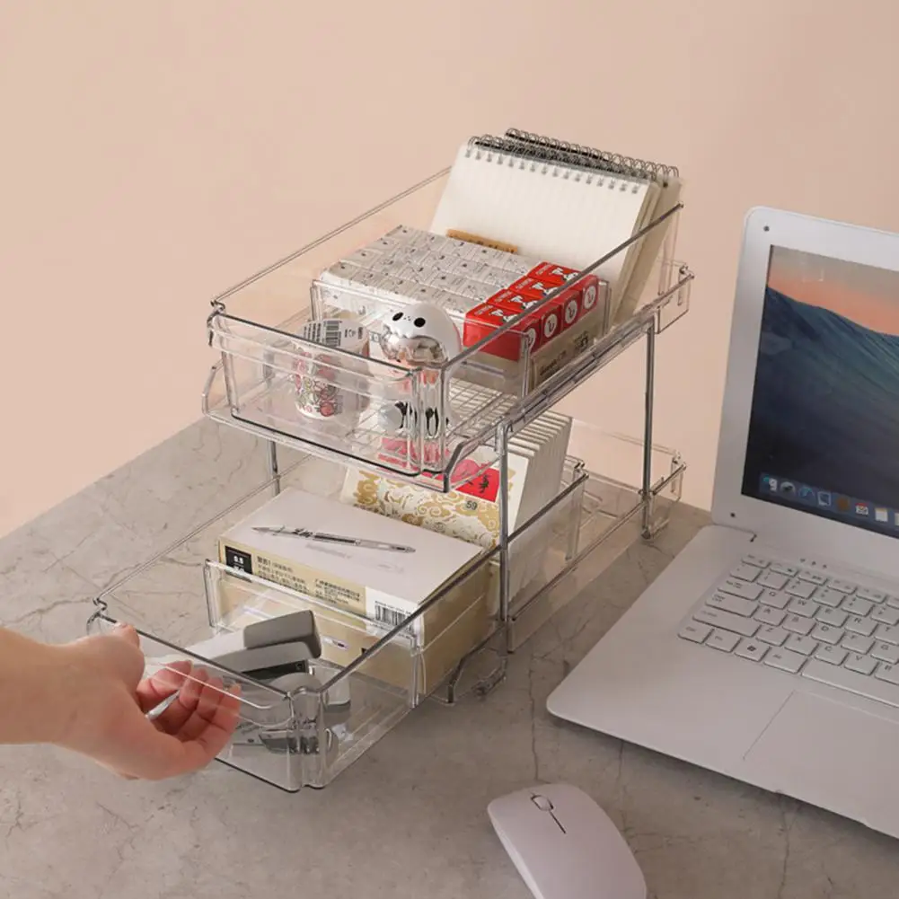 Multi-functional-Storage-Rack-2-Tier-Clear-Plastic-Heavy-Duty-Bathroom ...