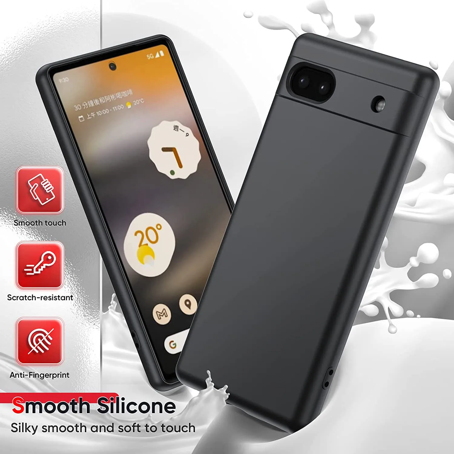 Vert foncé-Pour Pixel 8 Pro--Coque de téléphone en silicone liquide ...
