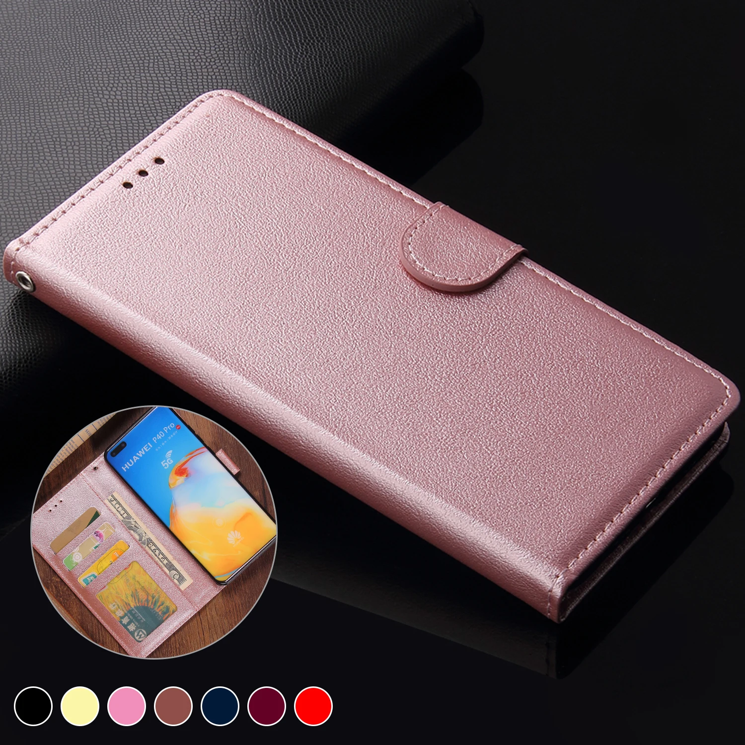 Wallet-Card-Slot-Flip-Leather-Case-for-Huawei-Honor-9C-9A-9S-8S-8A-8X ...