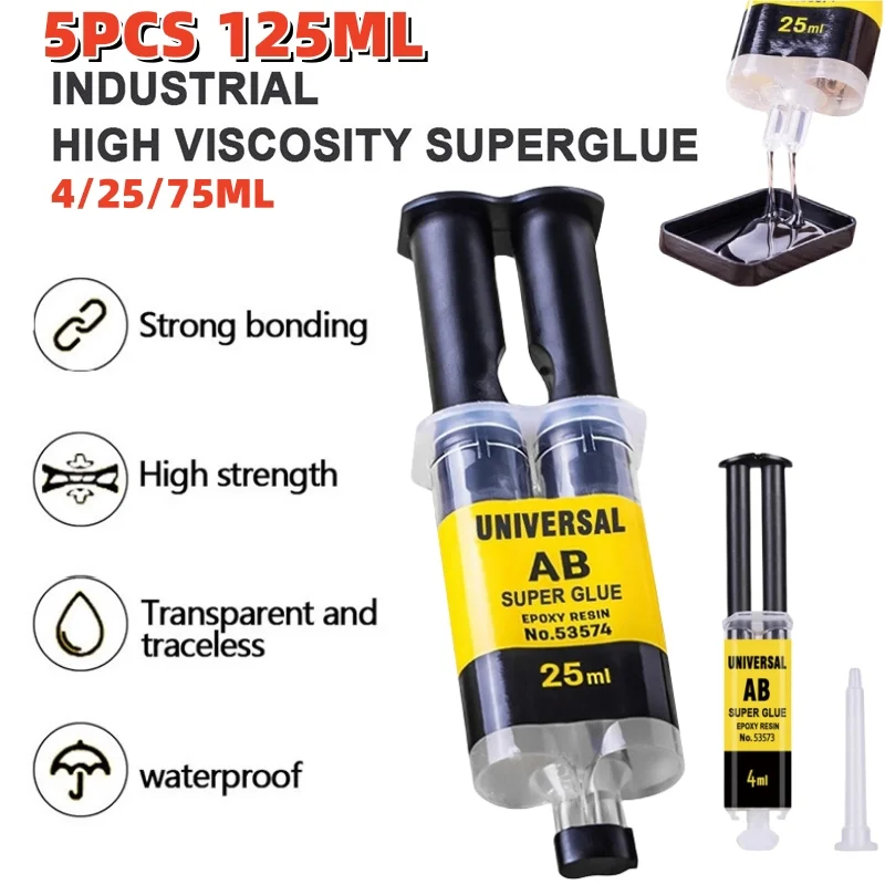 4-25-75-125ML-Super-Liquid-Epoxies-Strong-Quick-drying-AB-Glue-Adhesive ...