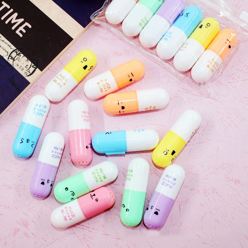 6PCS-Fluorescent-Color-Ink-Pen-Capsules-Pen-Scrapbook-Highlighter ...