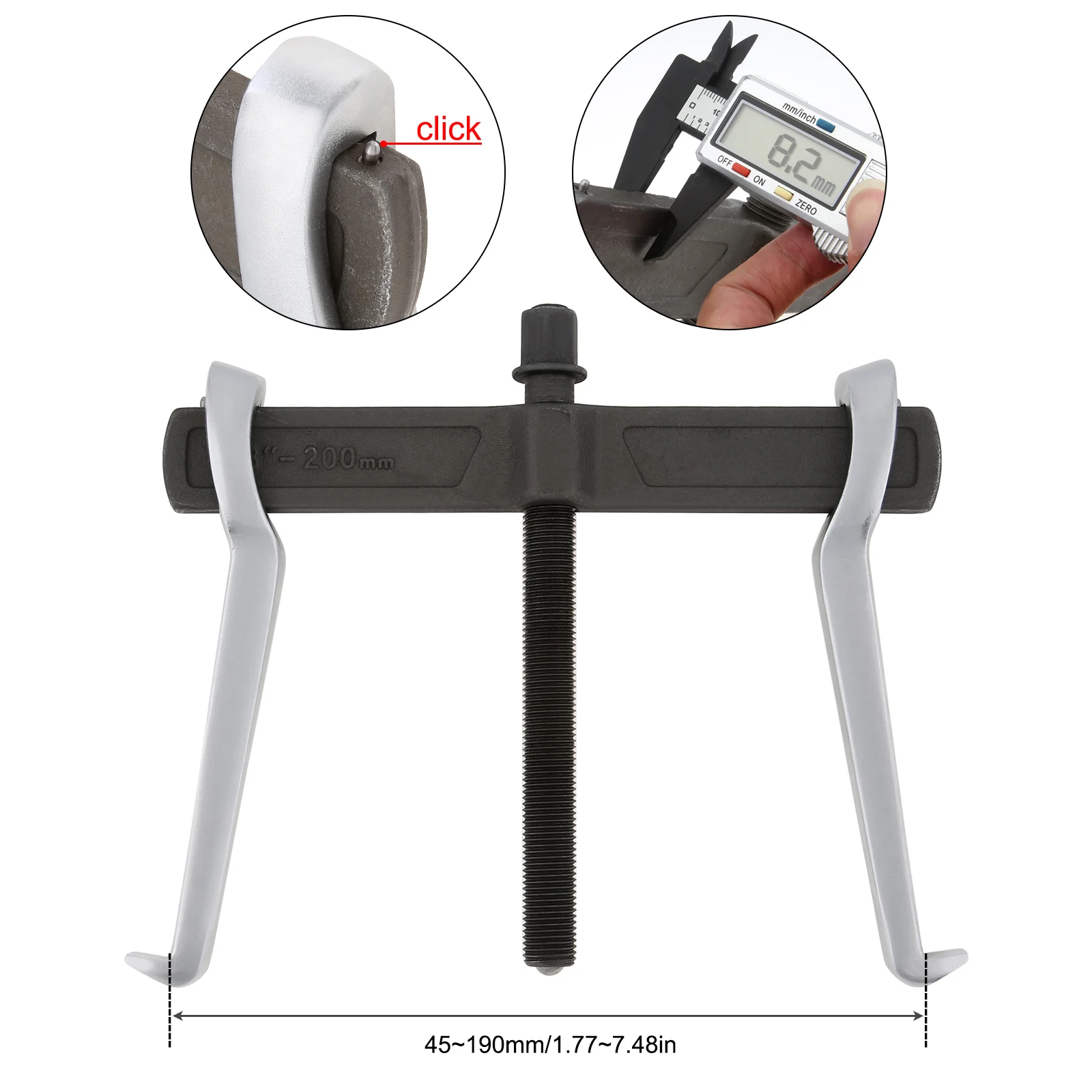 8inch 200mm Two Claws Car Bearing Puller Disassembly Puller Separate ...