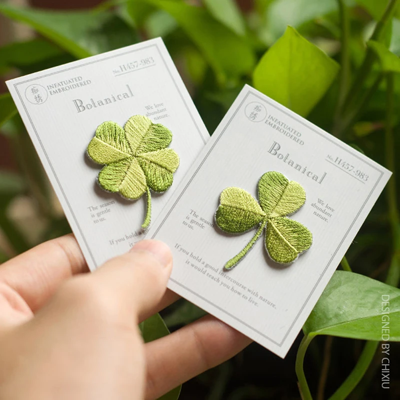 1PC Four-leaf Clover Patches Ironing Cloth Stickers Embroidery Patch ...