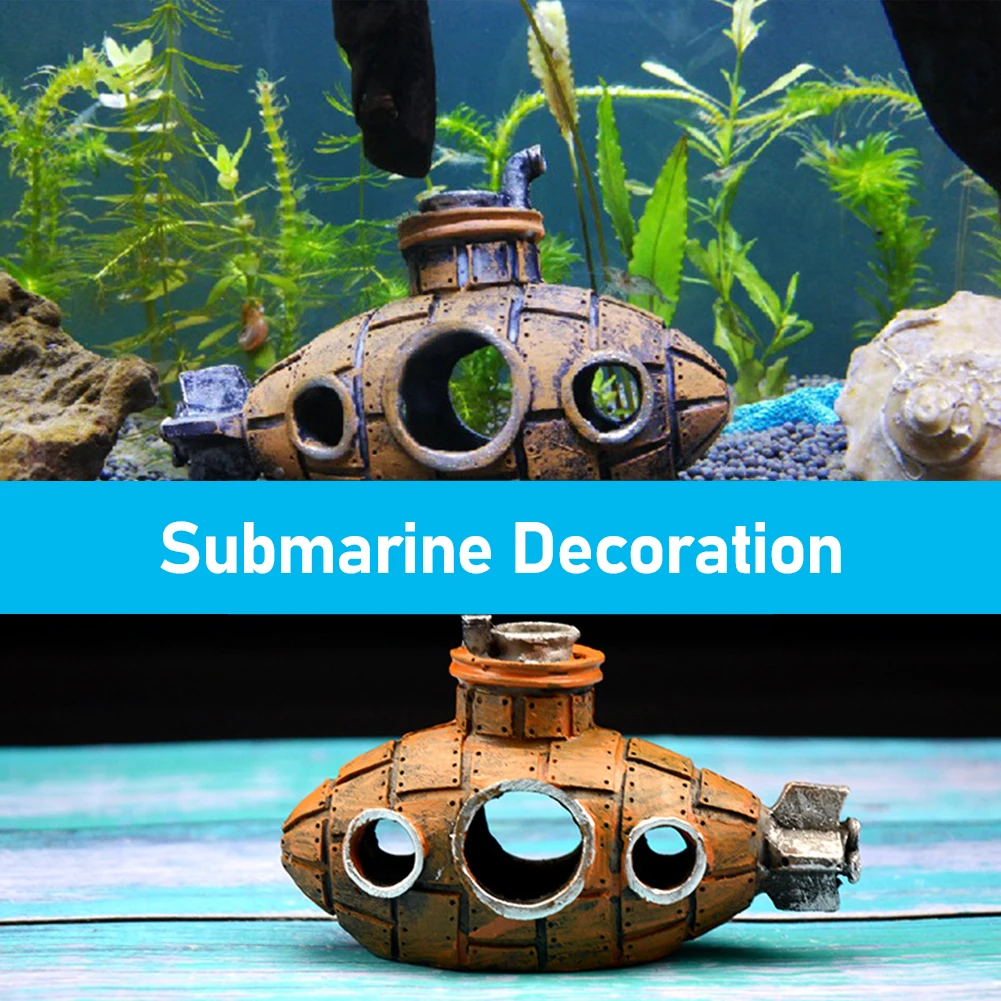 Fish Tank Small Fish Hiding House Resin Submarine Decoration Ornaments ...