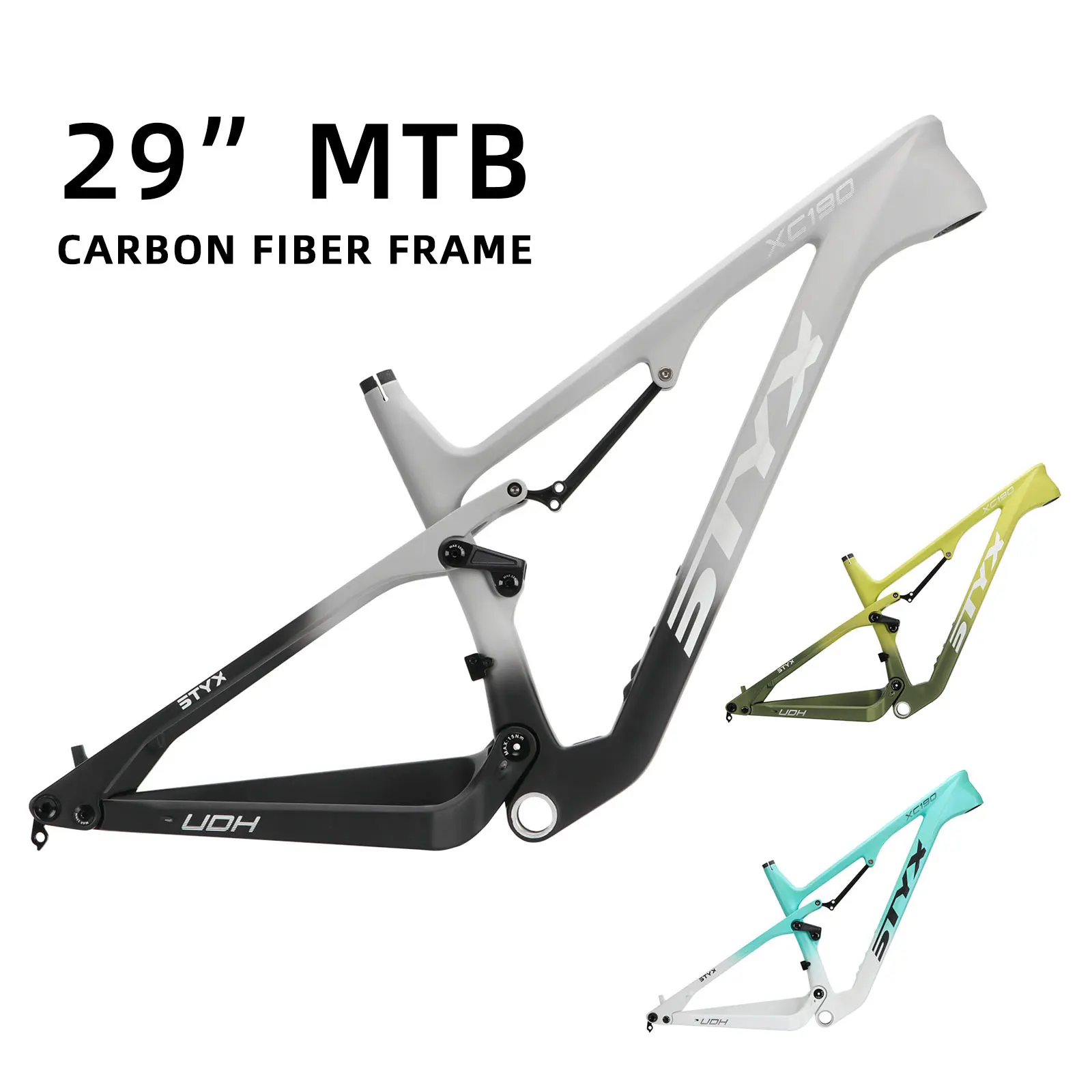 STYX-Carbon-Fiber-Mountain-Bike-Soft-Tail-Frame-29-Inch-Thru-Axle-148mm ...