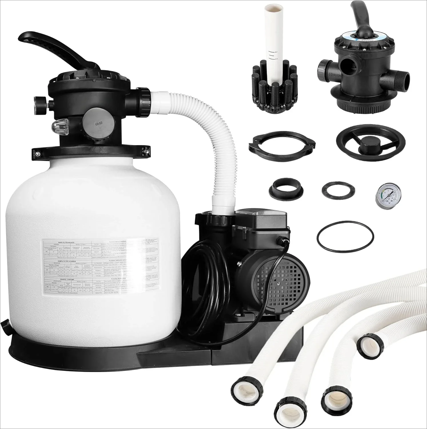 Sand-filter-pump-for-above-ground-pool-with-timer-6-way-valve-for ...