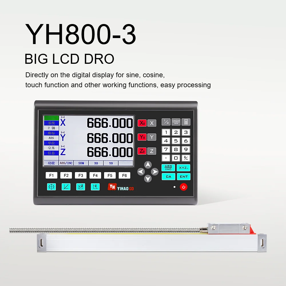 Big Lcd Dro Set Digital Readout Yh800-2/3 Kit Display And Linear ...