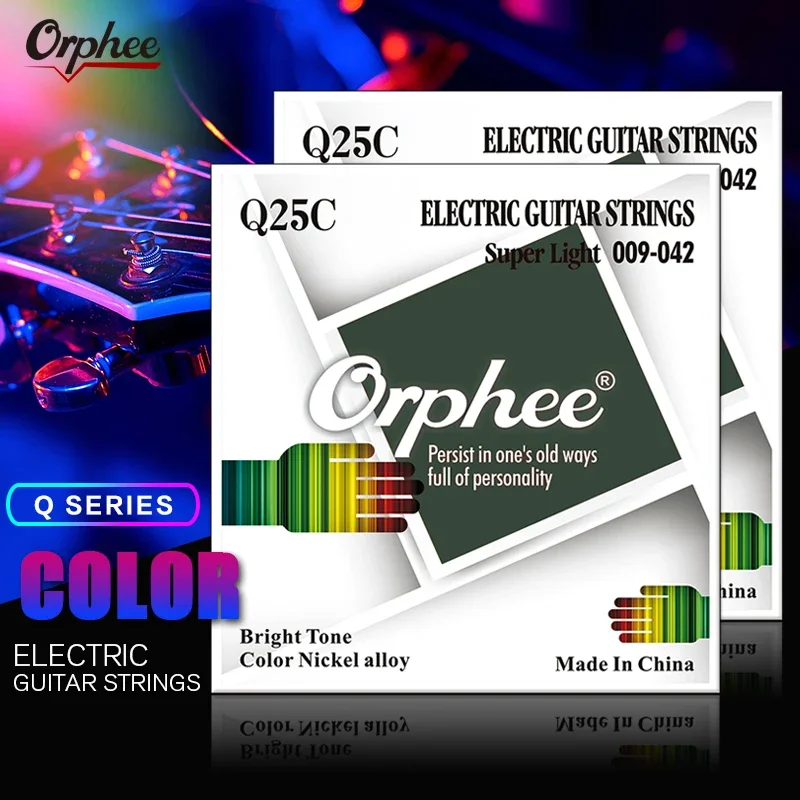 Orphee-Q25C-Color-Electric-Guitar-Strings-High-Carbon-Steel-Hexagonal ...
