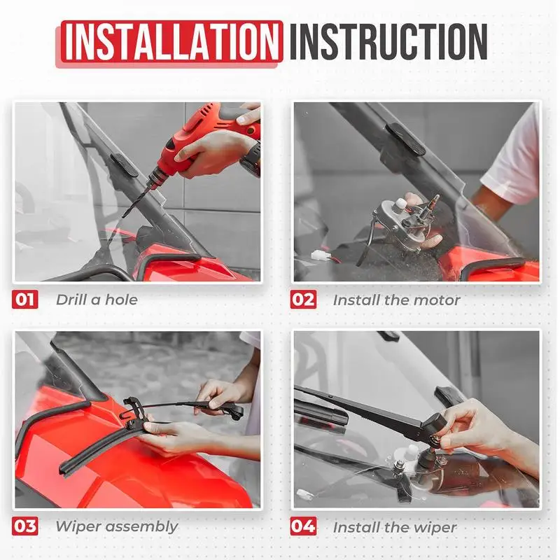 Electric Windshield Wiper Kit Wiper Motor Kit Windshield Wipers 12V ...