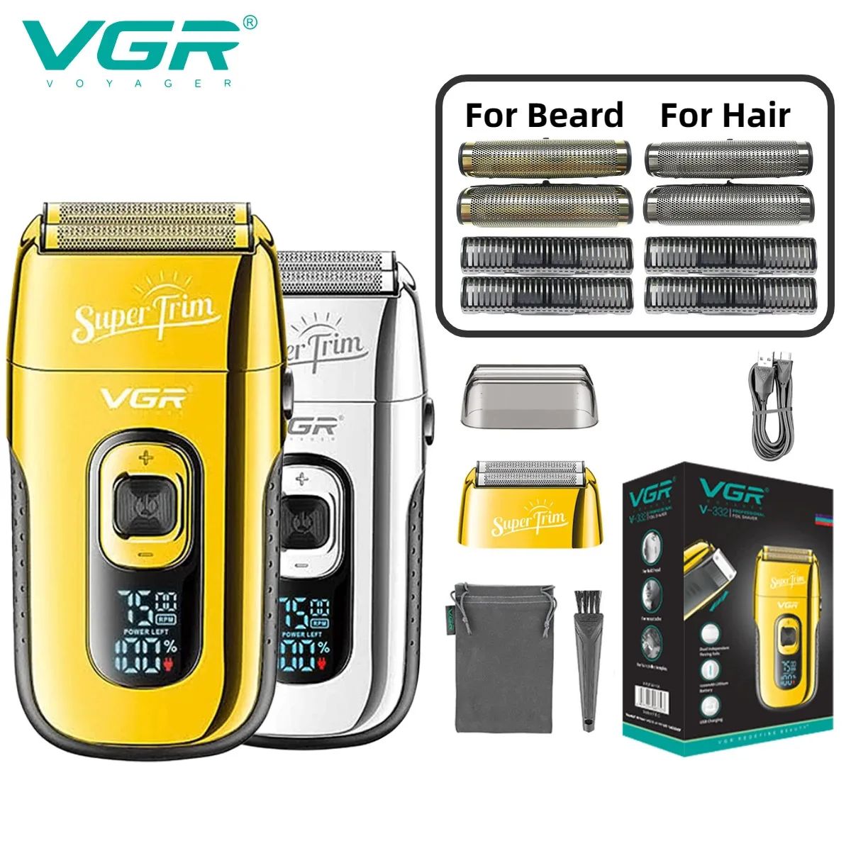 VGR-Shaver-Professional-Razor-Rechargeable-Beard-Trimmer-Portable ...