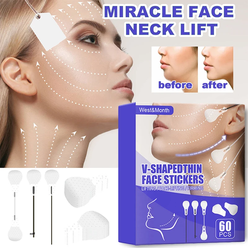 60 Pcs Invisible Facial Sticker Lifting Eliminate Swelling Sculpting ...