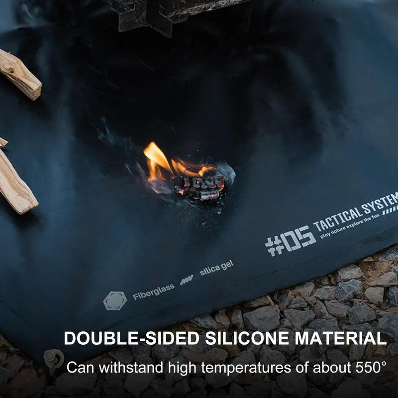 Camping Fire Pit Mat Hexagonal Portable Fireproof High Temperature ...