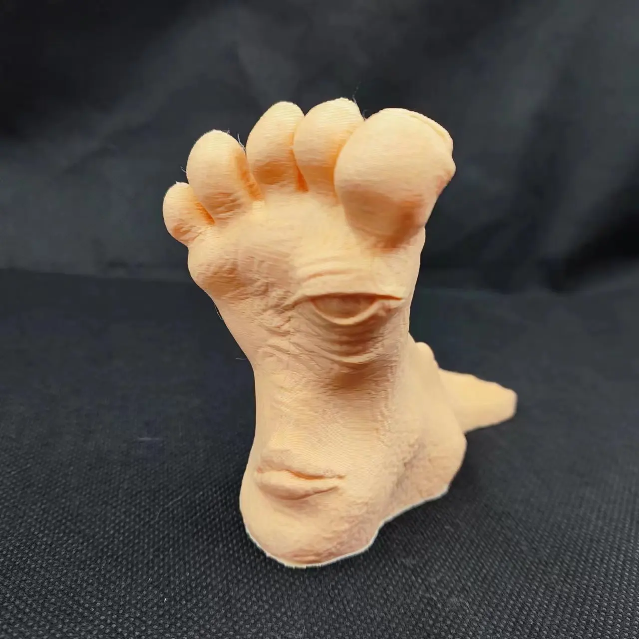 Scary Misshapen standing hands and cyclops foot with a slug body ...