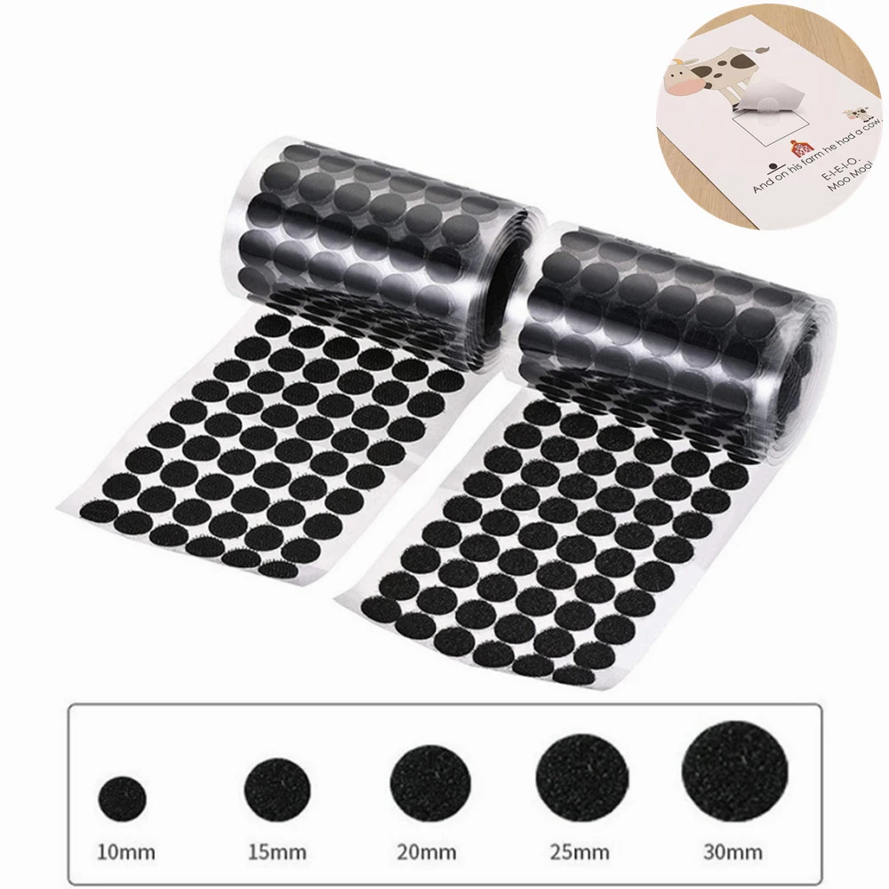 100 Pairs Transparent Self Adhesive Fastener Tape Dots Hook and Loop ...