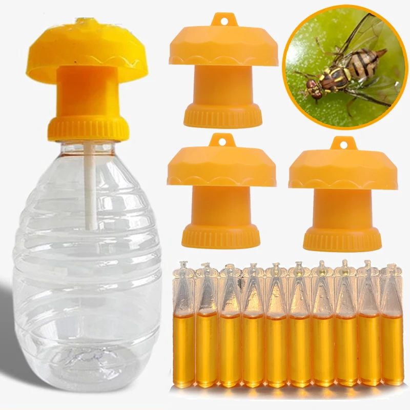 Useful-Yellow-Fruit-Fly-Trap-Killer-Plastic-Cap-Orchard-Insect ...