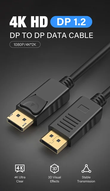 4k Pc Card Display Port 1.4 Cable 4K DisplayPort To DisplayPort Cable ...