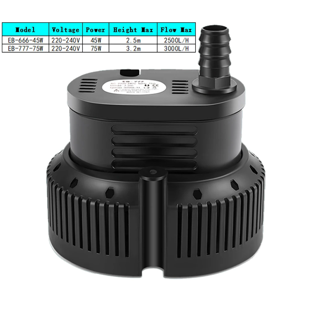 45-75W-2500-3000L-H-Submersible-Water-Pump-AC220-240V-Aquarium-Fish ...