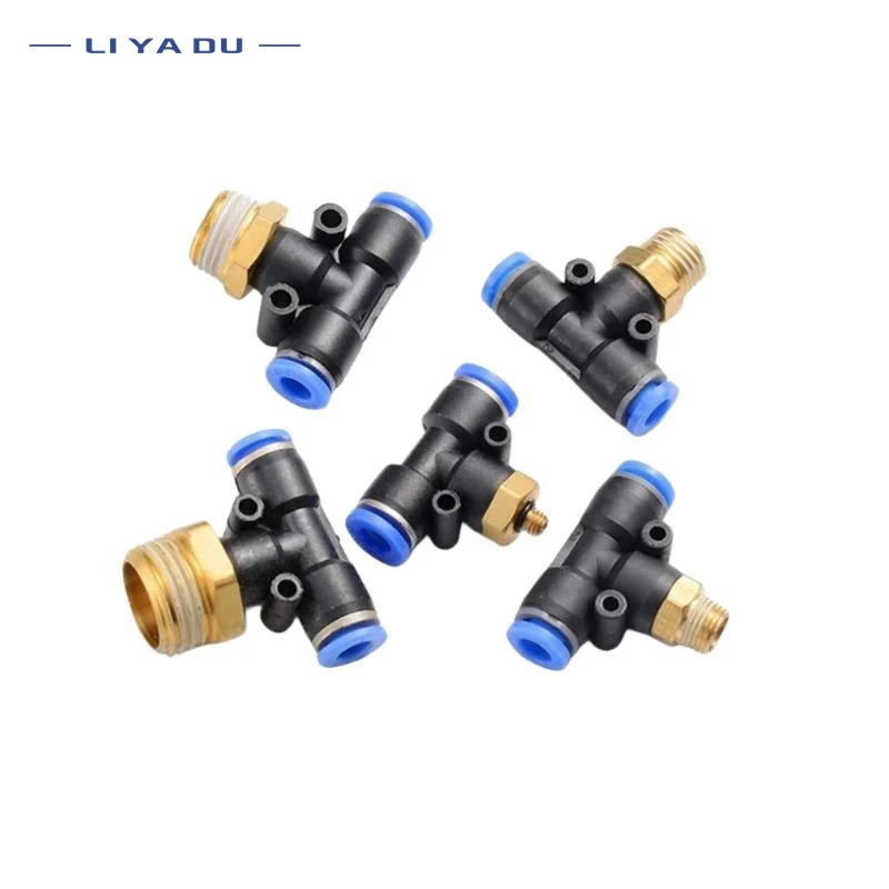 5-10PCS-PB-Tee-T-type-Pneumatic-Fitting-Quick-Connector-6-12mm-Hose ...