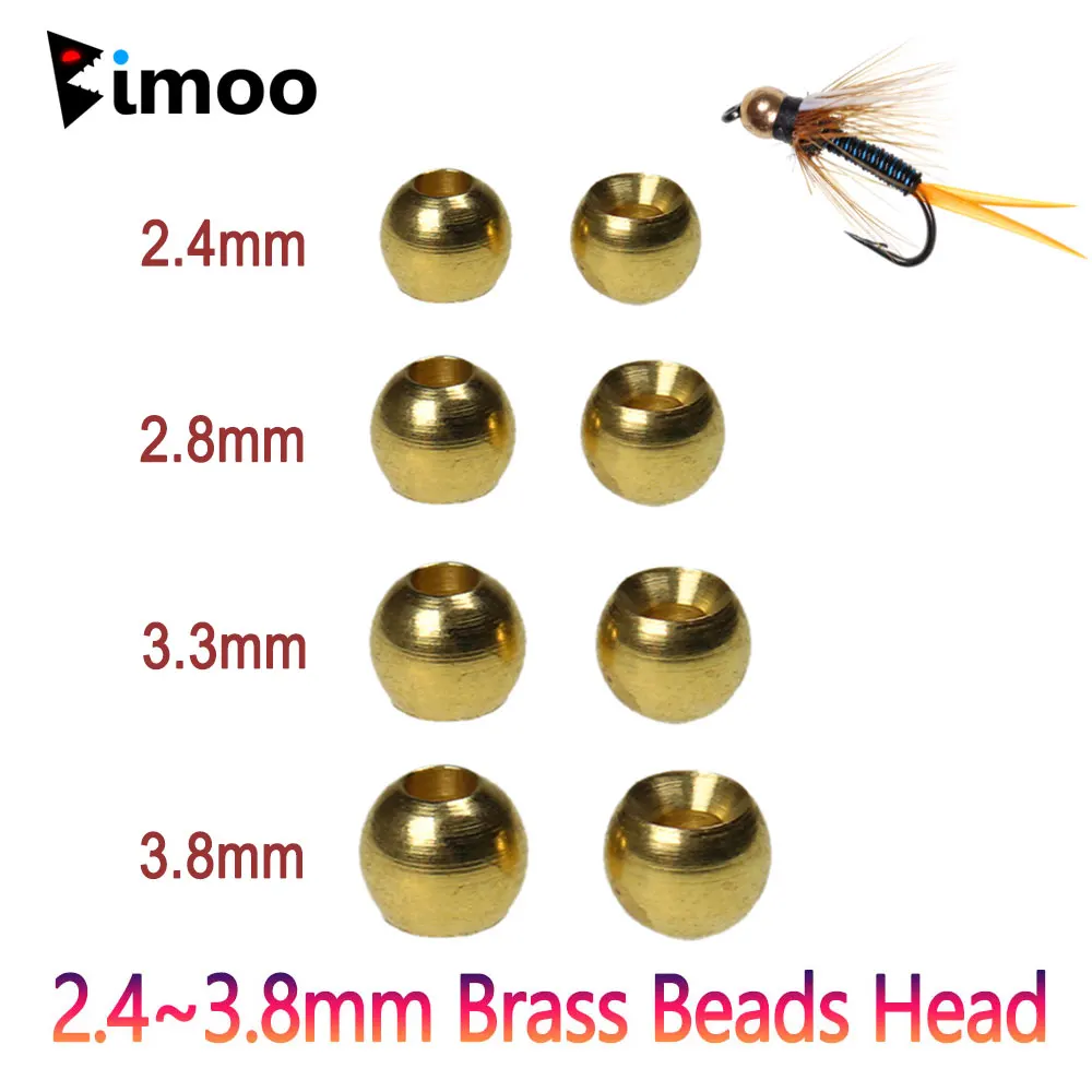 Bimoo-50PCS-2-4mm-2-8mm-3-3mm-3-8mm-Brass-Beads-Head-Nymph-Streamer ...