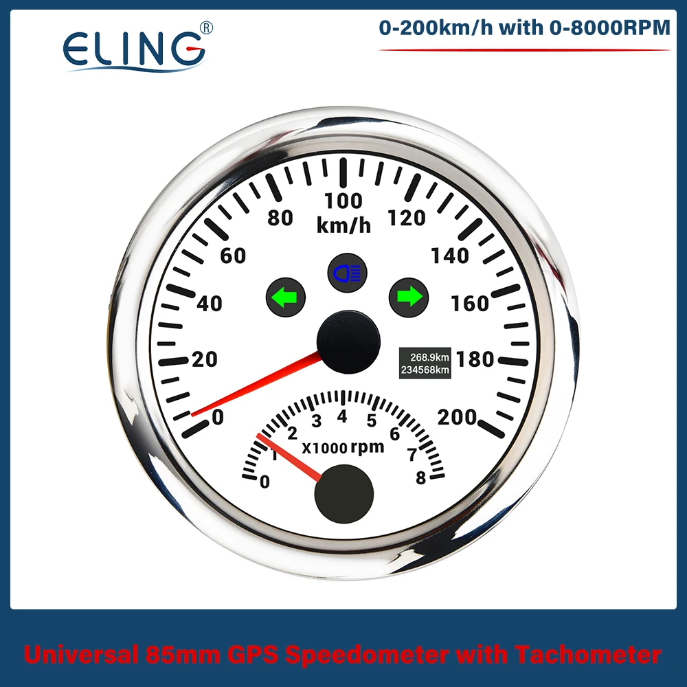 ELING-Universal-85mm-GPS-Speedometer-120-200KM-H-With-0-8000RPM ...