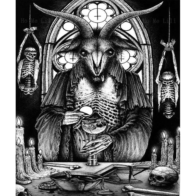 Satanic Goat Head Drawing