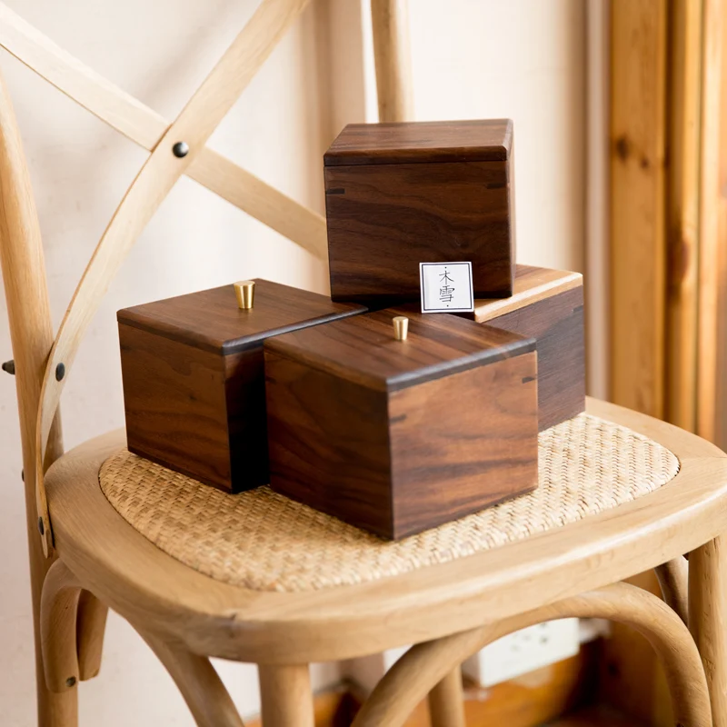 Black-Walnut-Wood-Box-Desktop-Storage-Box-Log-Office-Key-Organizer ...