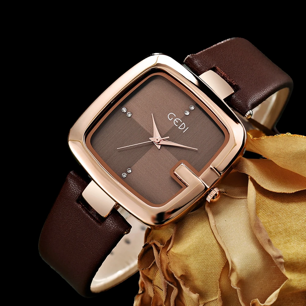 Fashin Gedi Brand Women Square Clock Minimalist Waterproof Quartz ...