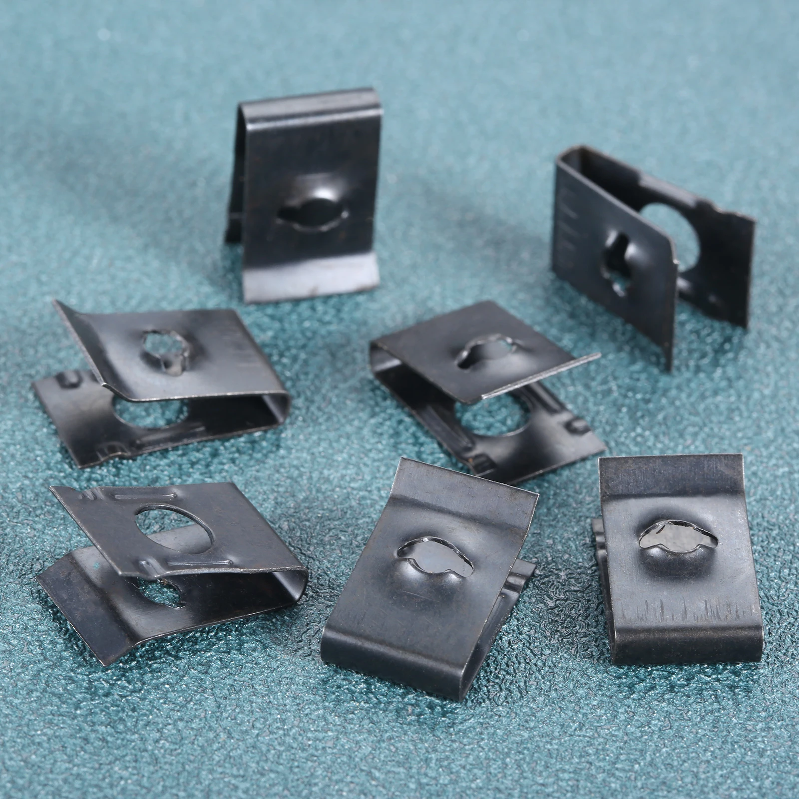 50Pcs-Car-U-Bolt-Clamps-Metal-Clips-Speed-Fastener-U-Nuts-Self-Tapping ...