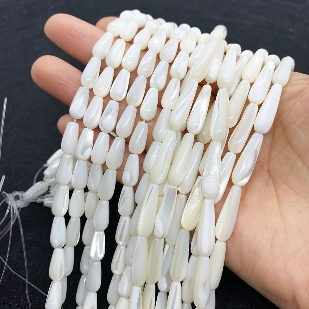 Natural-Sea-Shell-Beads-5x8mm-6x12mm-6x20mm-Drop-Shape-Mother-of-pearl ...