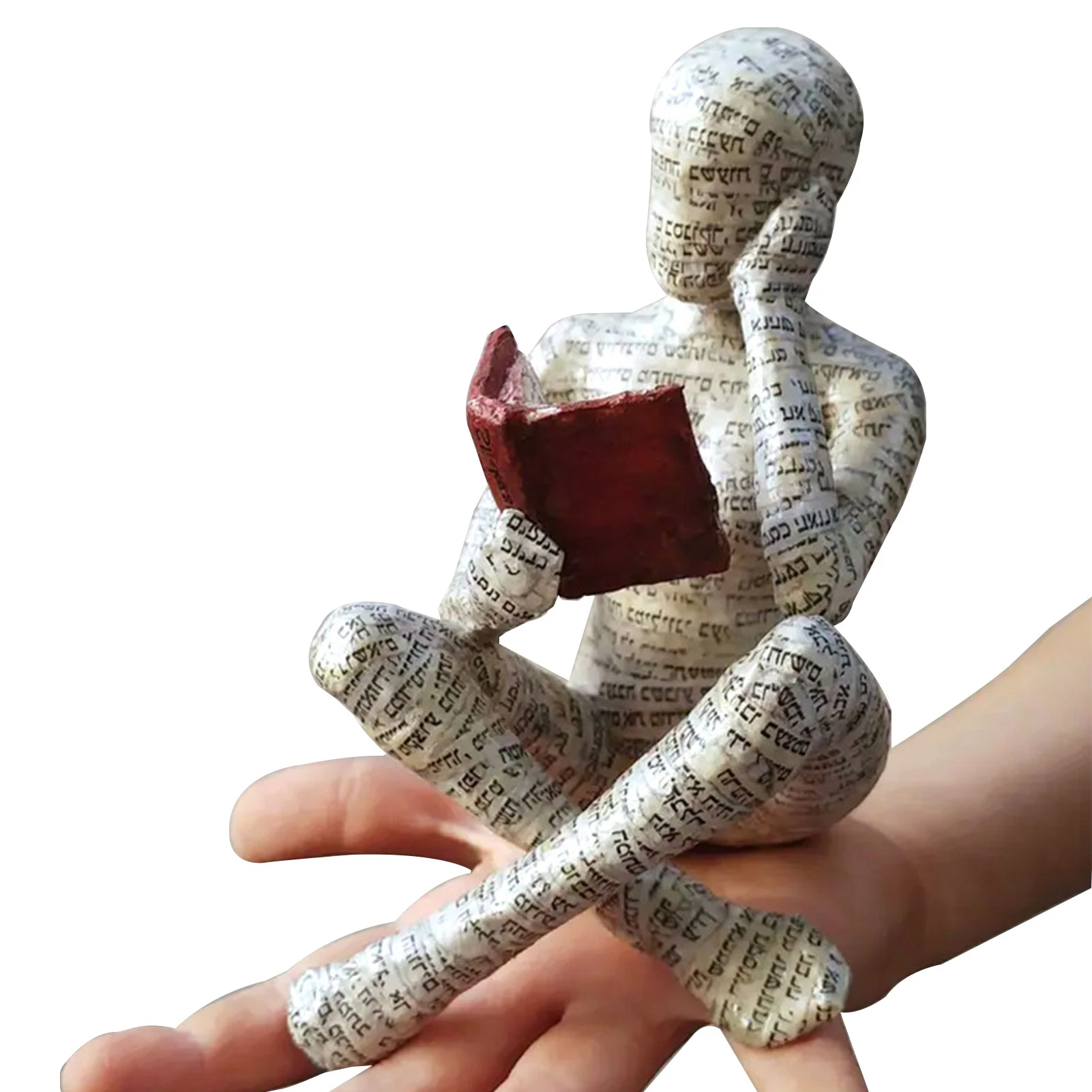 Reading Woman Figurine,pulp Bookshelf Decor, Handmade Abstract Thinking ...