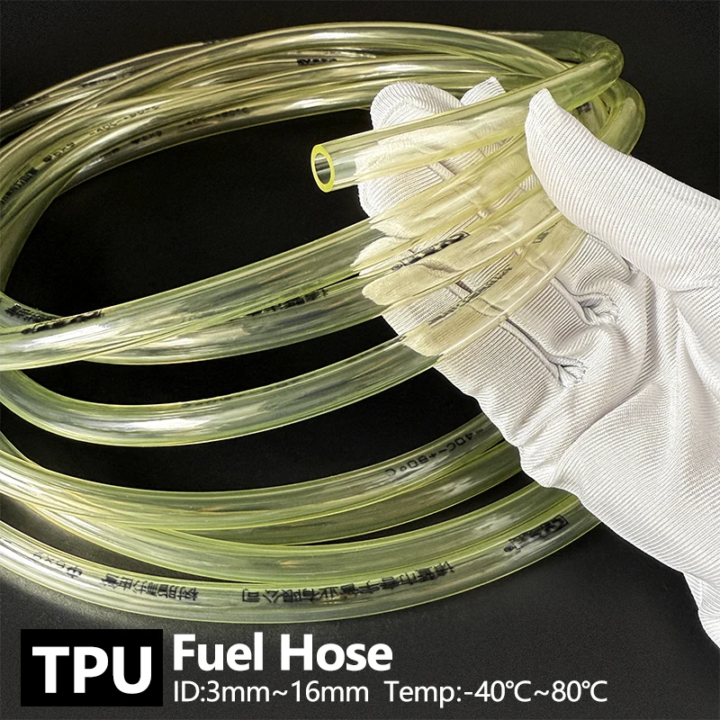 1Meter Yellow TPU Fuel Gas Hose 3x5/4x6/5x8/8x12/10x14mm Motorcycle Car ...